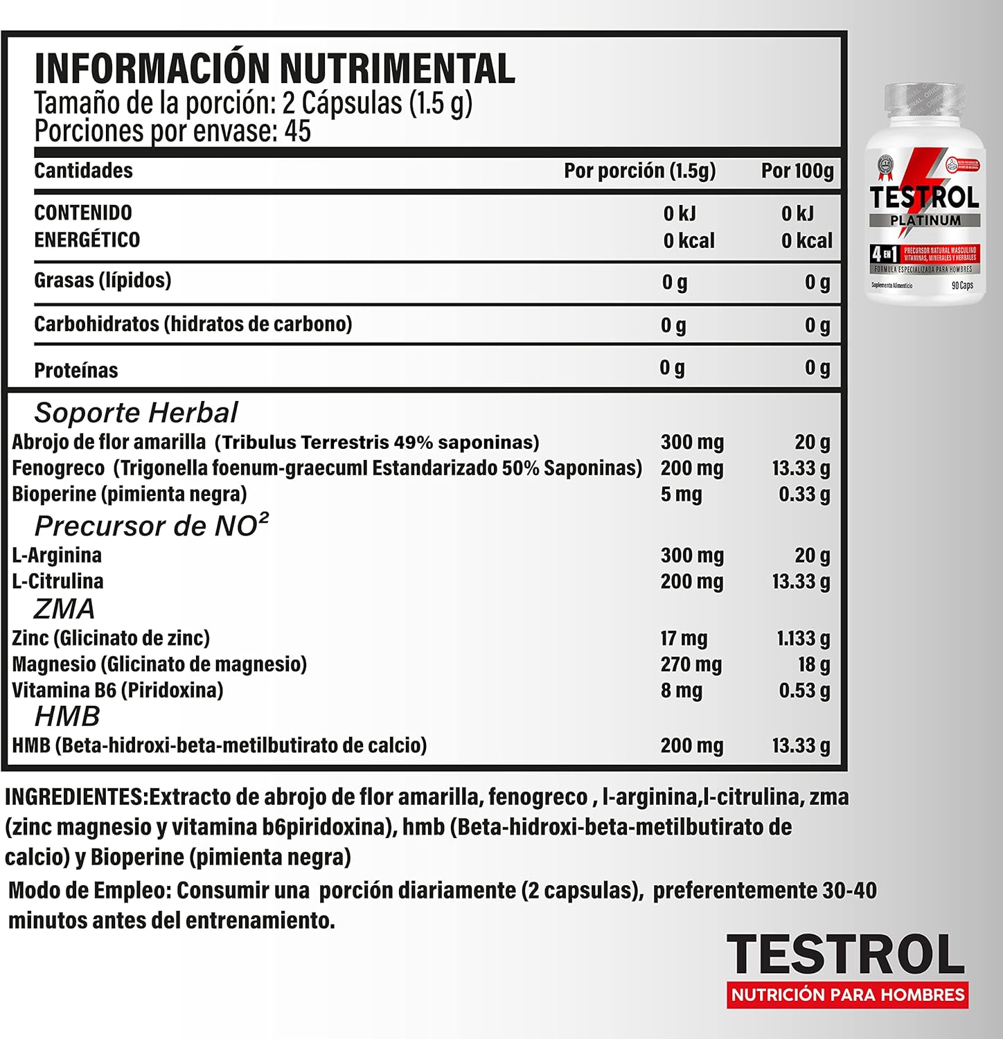 Testrol - Testrol Platinum 90 cápsulas | TESTROL® — TU ROL ES VENCER ...